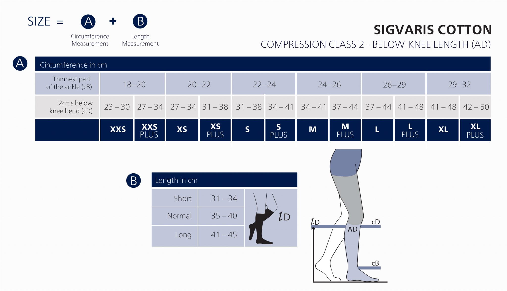Class 2 Compression Below Knee Length | Novomed
